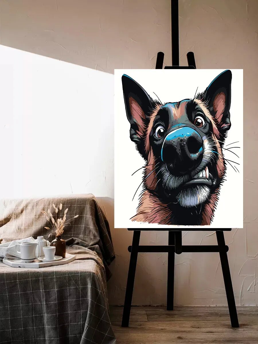 Картина по номерам Смешная Мультяшная Собака Животное