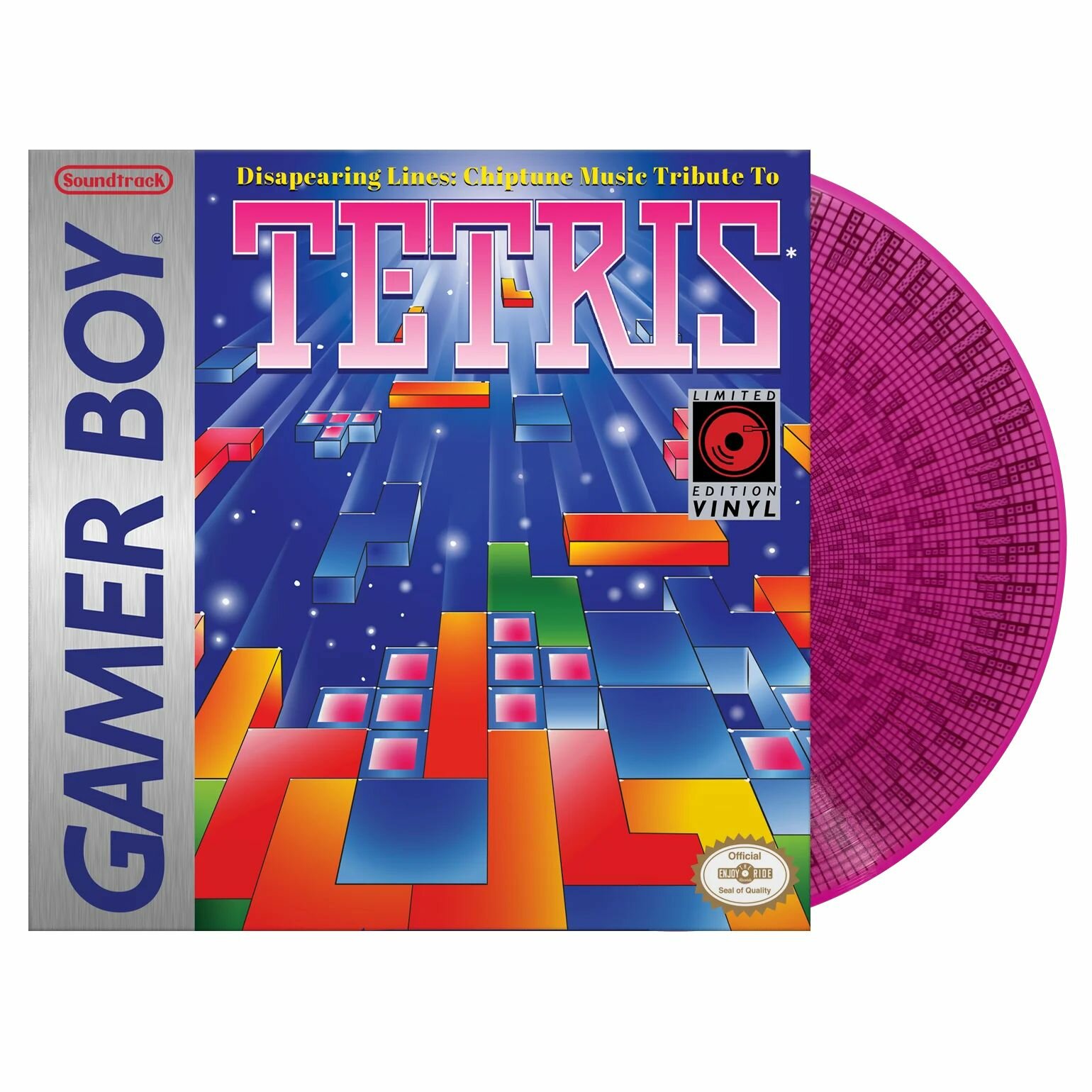 Tetris OST (150шт в мире, Neon Magenta Zoetrope USA Limited, Disappearing Lines Soundtrack) Цвет: Анимированная Неоновая Маджента , Ультра-Редкая Виниловая Пластинка, Саундтрек к Тетрис от Gamer Boy