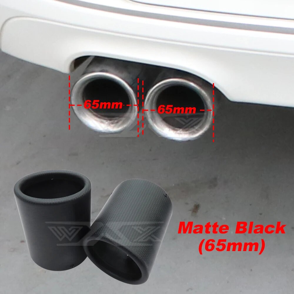 Автомобильный глянцевый глушитель из углеродного волокна для выхлопной системы F30 F32, матовые карбоновые глушители, насадка для BMW 3 серии 2014-2017, Matte Black(65mm)