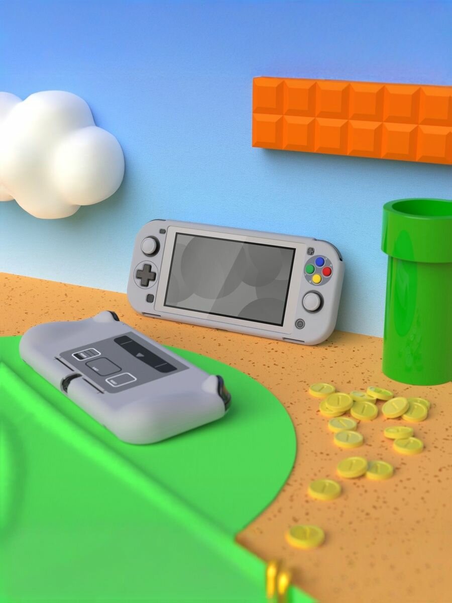 Чехол для Nintendo Switch Lite с эргономичным хватом, плёнкой и накладками, стиль классической SNES (EU)
