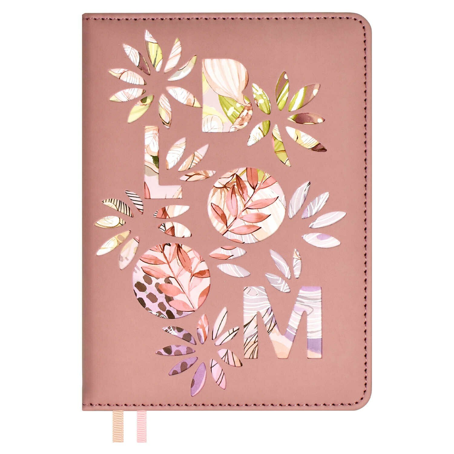 Ежедневник недат. А6+ 120л 126х174 "Софт-тач" пепельно-розовый, иск. кожа, тв. переплёт, поролон, офсет, ляссе