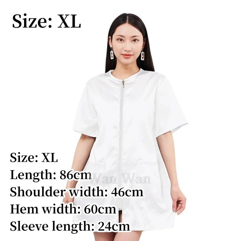 Парикмахерский халат с короткими рукавами Y0403 DX--White--XL