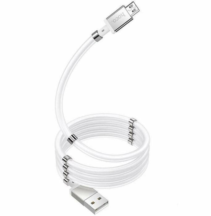 Кабель HOCO X21 Plus USB-microUSB 2.4A 1.0m белый/черный