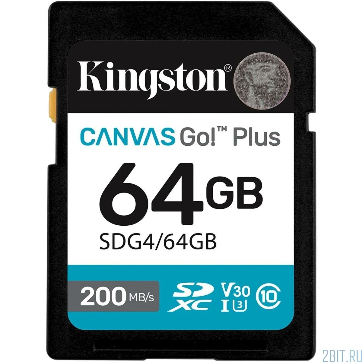 Флеш карта SDXC 64GB Kingston SDG4/64GB Canvas Go! Plus w/o adapter