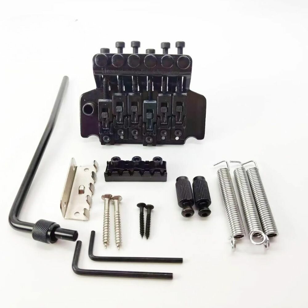 Высококачественная электрогитара Floyd Rose Double Tremolo с системой тремоло, серебро, черное золото