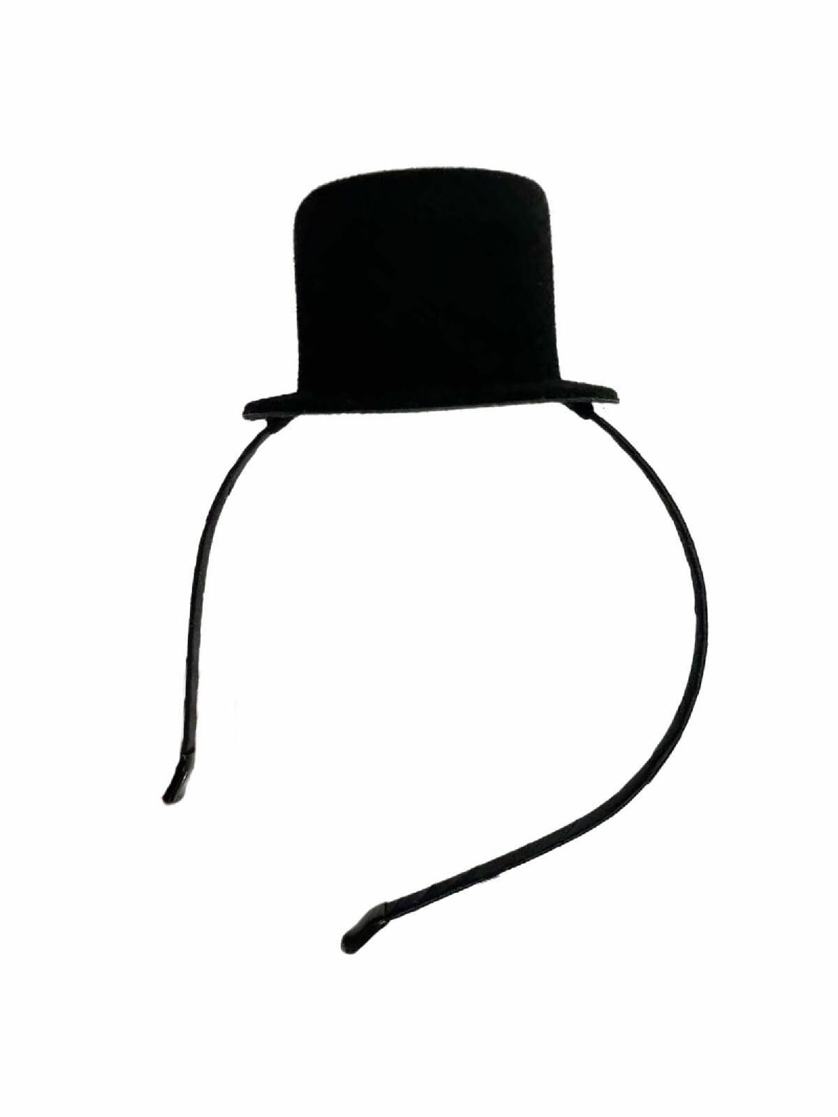 Миниатюрная шляпка-ободок для тематических вечеринок Марди Гра и Хэллоуина, Черный