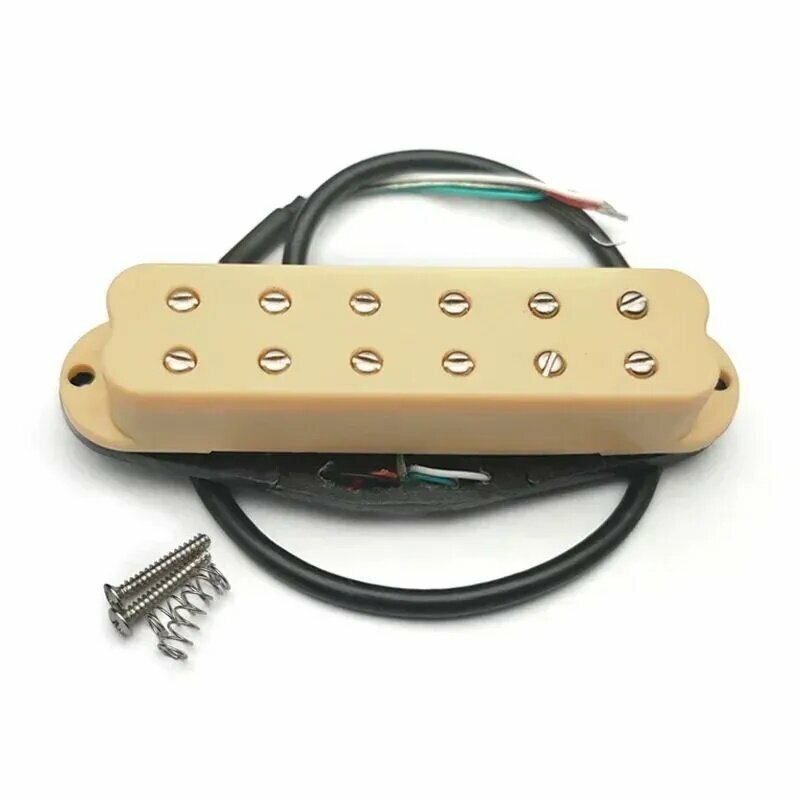 Мини-хамбакер ST, сингл, 4-сердечник, отдельная выходная катушка, 12 регулируемых полюсных наконечников, многоцветный