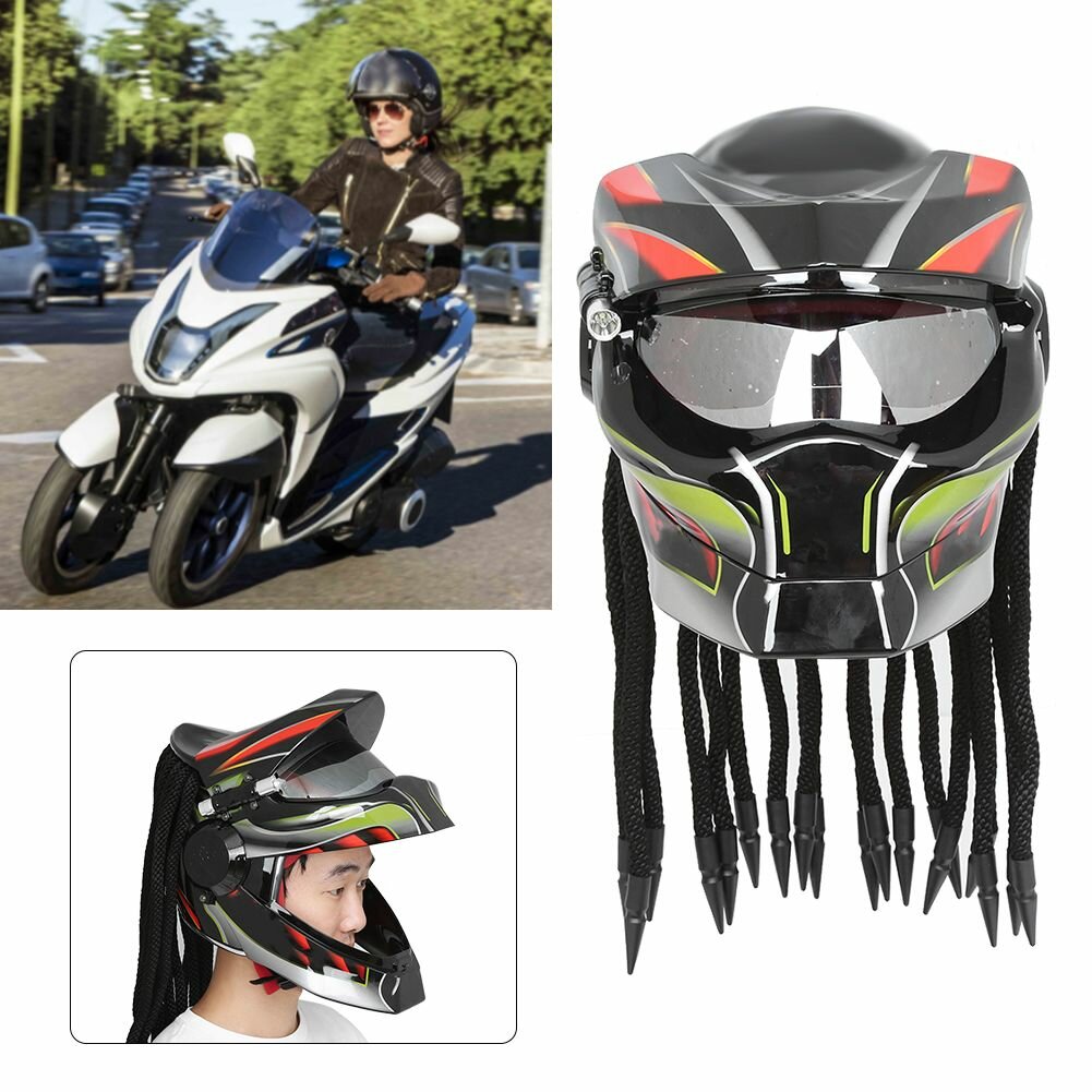 Винтажный шлем с дредами, защитный рисунок, универсальный размер L