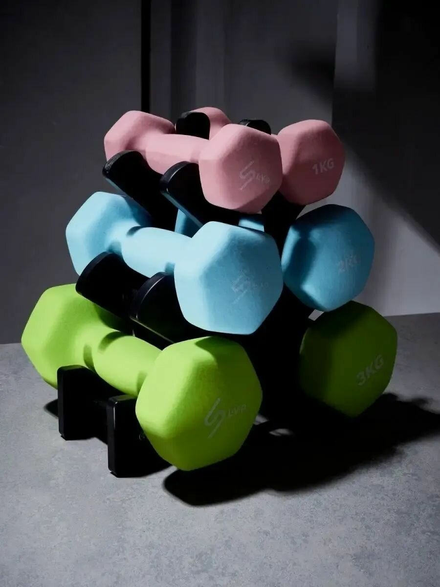 Стойка для гантелей, вмещает 3 пары маленьких гантелей, 1 штука