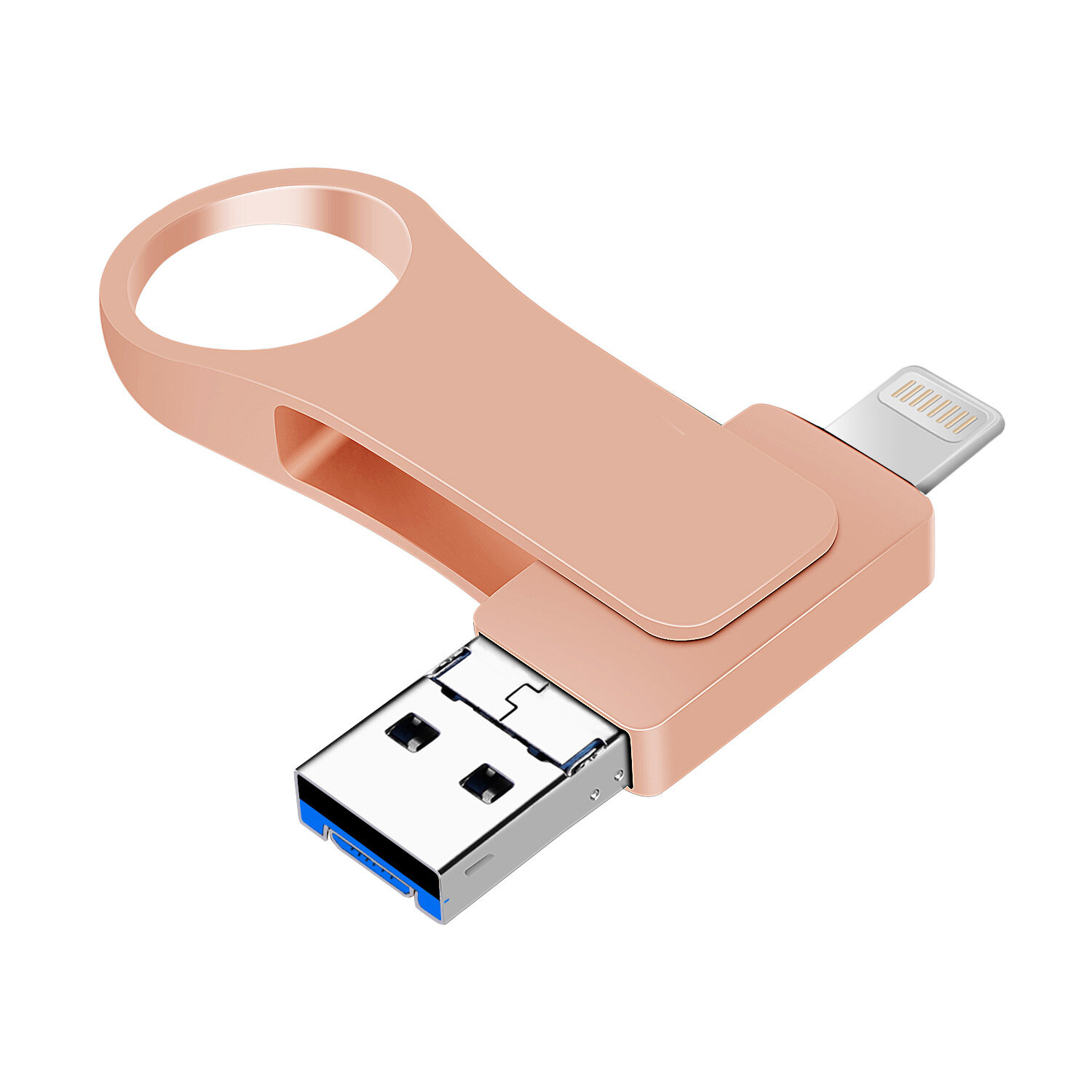 Трансг USB-флешка «четыре в одном» OTG для мобильного телефона, подходящая для Apple/TYPE-C/Android/USB USB Розовый 512GB