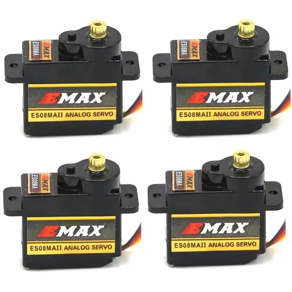 EMAX ES08MDII/ES08MA II металлический сервопривод 12г 1.6/2.0 кг. см 4pcs ES08MA