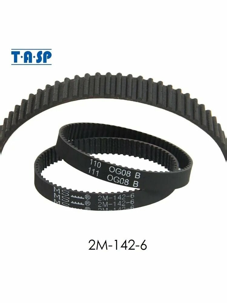 TASP Ремни привода для пылесосов, 2M-142-6/71 зубы для Redmond VH1310, Wollmer 0707 D707 700, Envitec HS-106A, 2 шт.