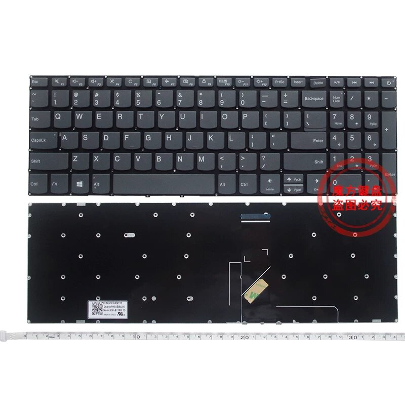 Клавиатура Lenovo 330C-15IKB V730-15IKB V5000 Стандартная Клавиша Включения с Черной Пленкой Без Подсветки
