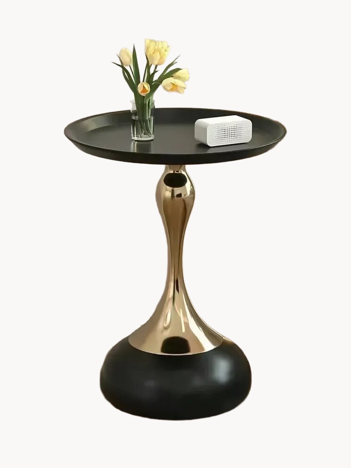 Журнальный столик / Приставной столик, подходит для сада, спальни, гостиной (Чёрный)