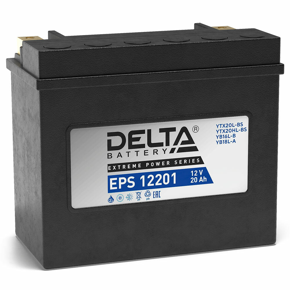Аккумулятор DELTA EPS 12201 (YTX20L-BS) для скутера, мотоцикла, квадроцикла, снегохода, DELTA-EPS-12201