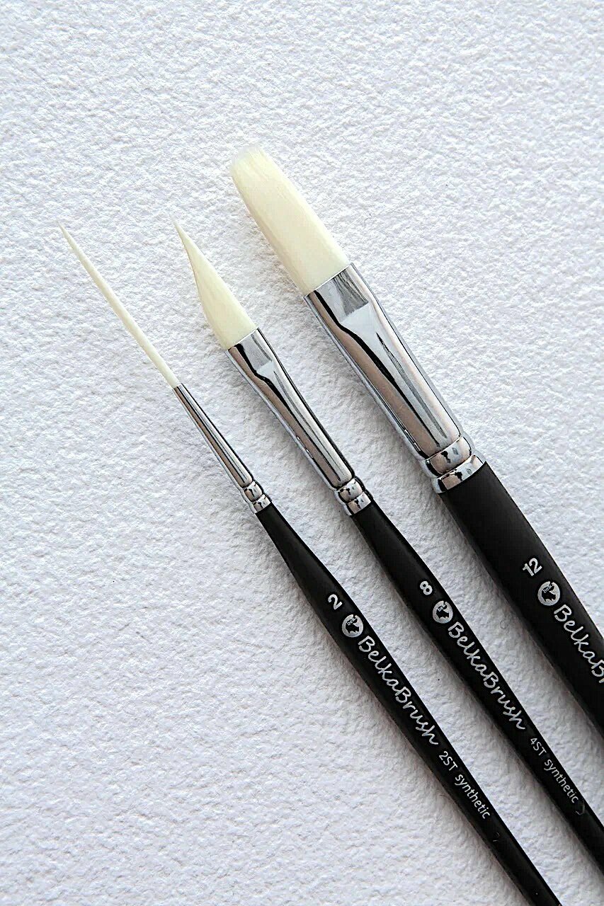 Набор кистей BelkaBrush из упругой синтетики мини