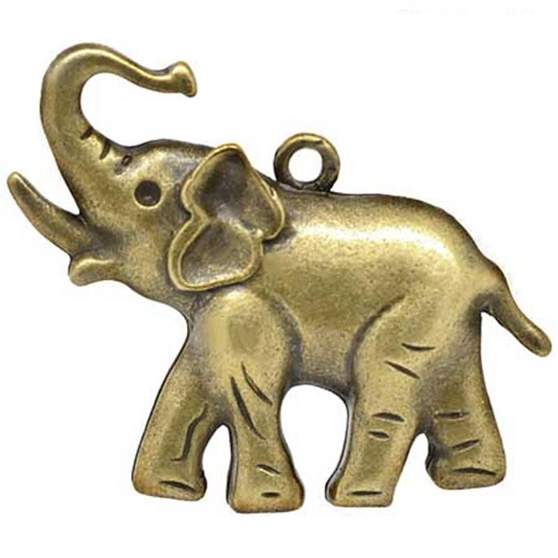 Фурнитура для бижутерии Подвеска Слон Натуральный 0007164 бронзовый цвет 38x31x5 мм, цена за 1 шт.