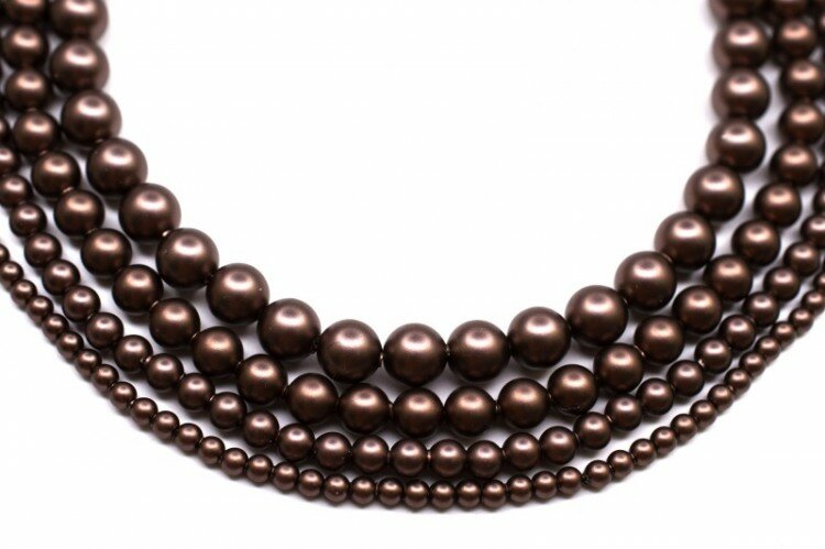 Жемчуг Swarovski 5810 #951 3мм Crystal Velvet Brown Pearl, 5810-3-951, 10шт