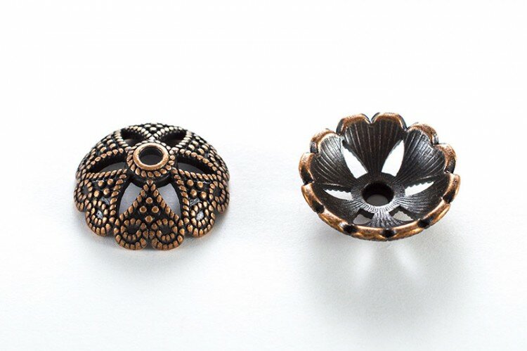 Обниматель для бусины 20х7мм, отверстие 3мм, цвет античная медь, сплав металлов, 02-029, 2шт