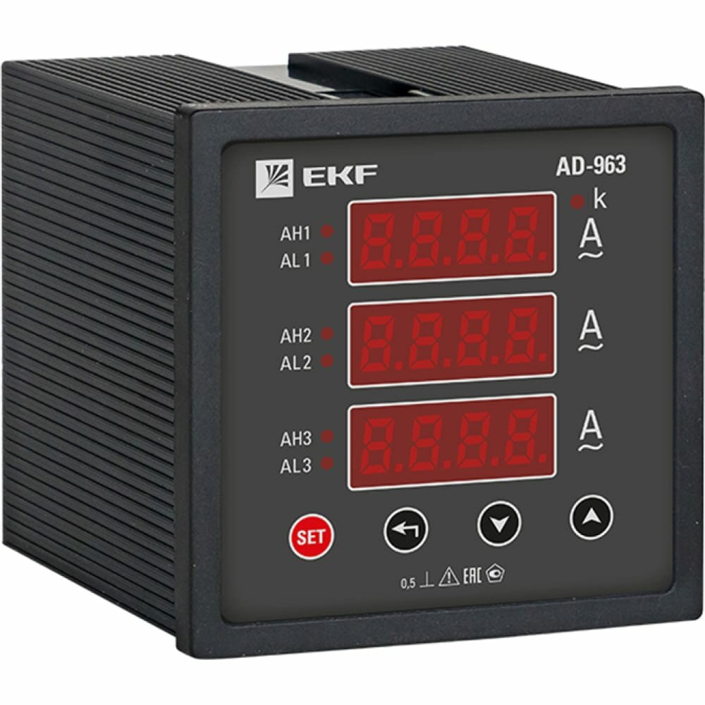 Трехфазный цифровой амперметр на панель EKF PROxima ad-963