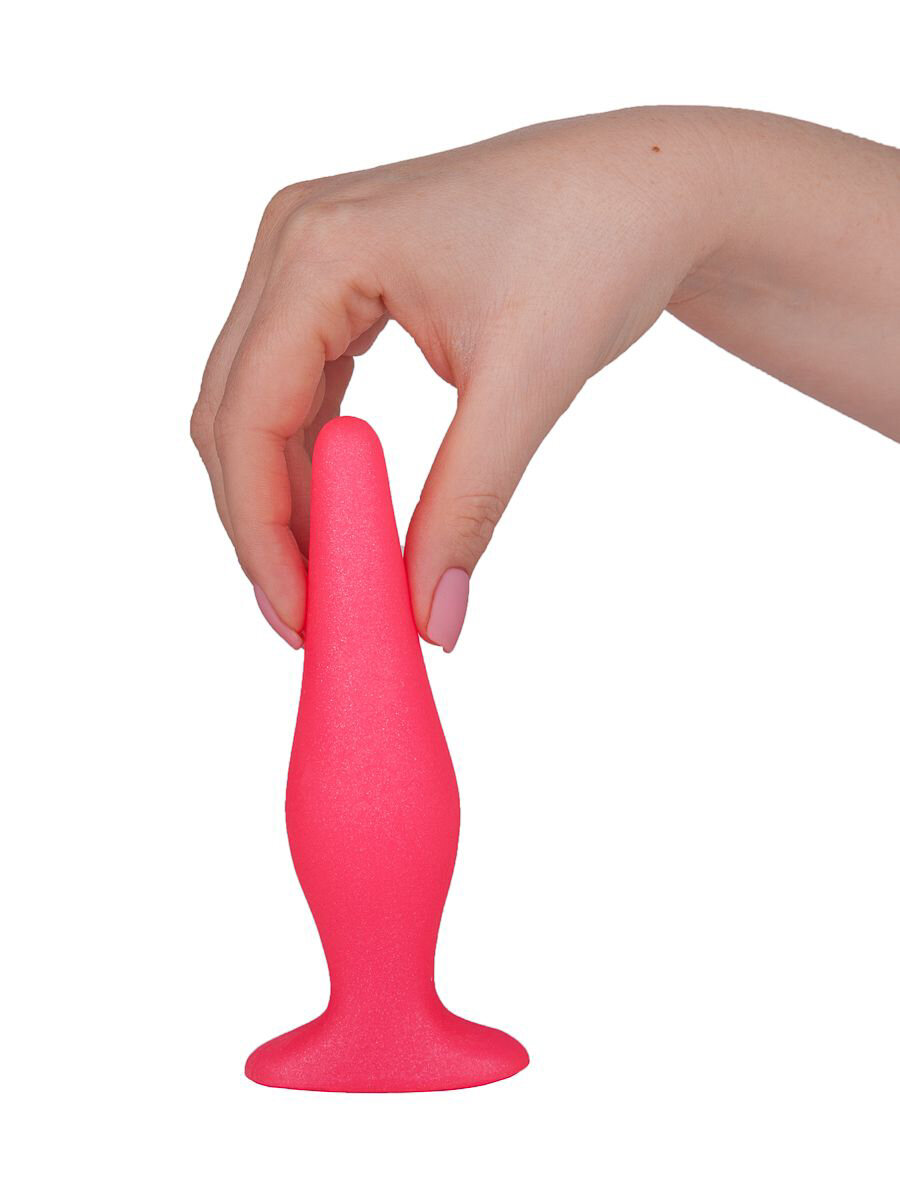LOVETOY (А-Полимер) Анальная пробка с узким кончиком Lovetoy из ПВХ розовая (14, Ø 3.3 см)