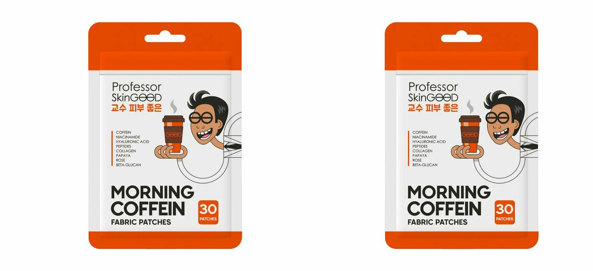 Professor SkinGOOD Тканевые патчи с кофеином,2 шт