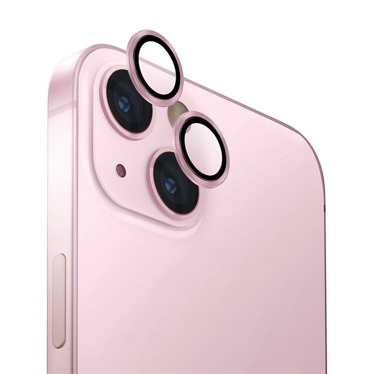 Uniq стекло для камеры iPhone 15/15 Plus, OPTIX Camera Lens protector Aluminium, Pink (2 линзы)
