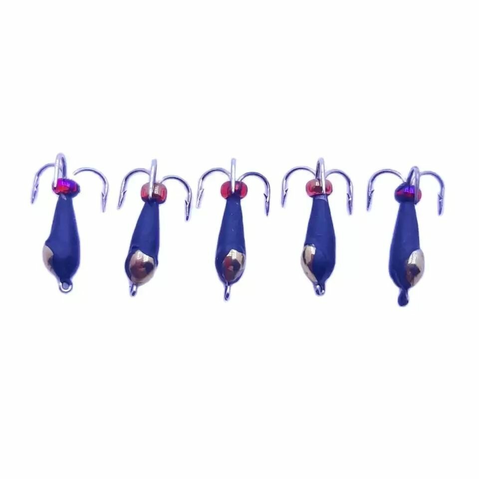 Мормышки для рыбалки Черт коронка бусинка 5шт, 0.45гр, диаметр 2.5мм, петелька, вольфрам (135)