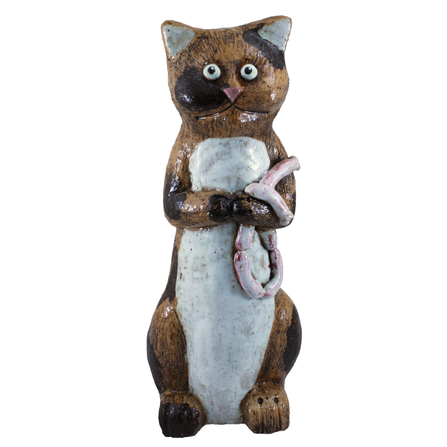 Статуэтка "Кот-трескаед с сосисками" тёмный