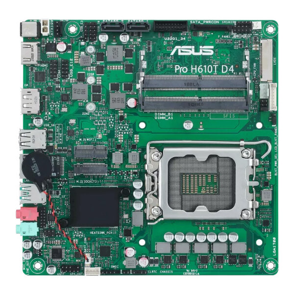 Материнская плата ASUS Pro H610T D4-CSM, LGA 1700, Intel H610, 2xSO-DIMM DDR4, 2xSATA, 1xM.2 (PCIe 4.0 x4/SATA), 1xHDMI, 1xDP, 1x 1Gb LAN, 2xUSB-A 3.2