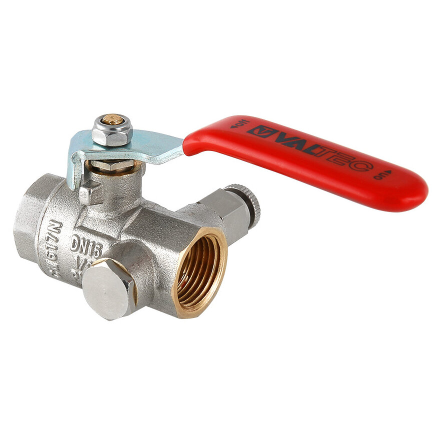 Кран дренажный со спускником 1"ВВ VALTEC BASE красная ручка VT.245. N.06