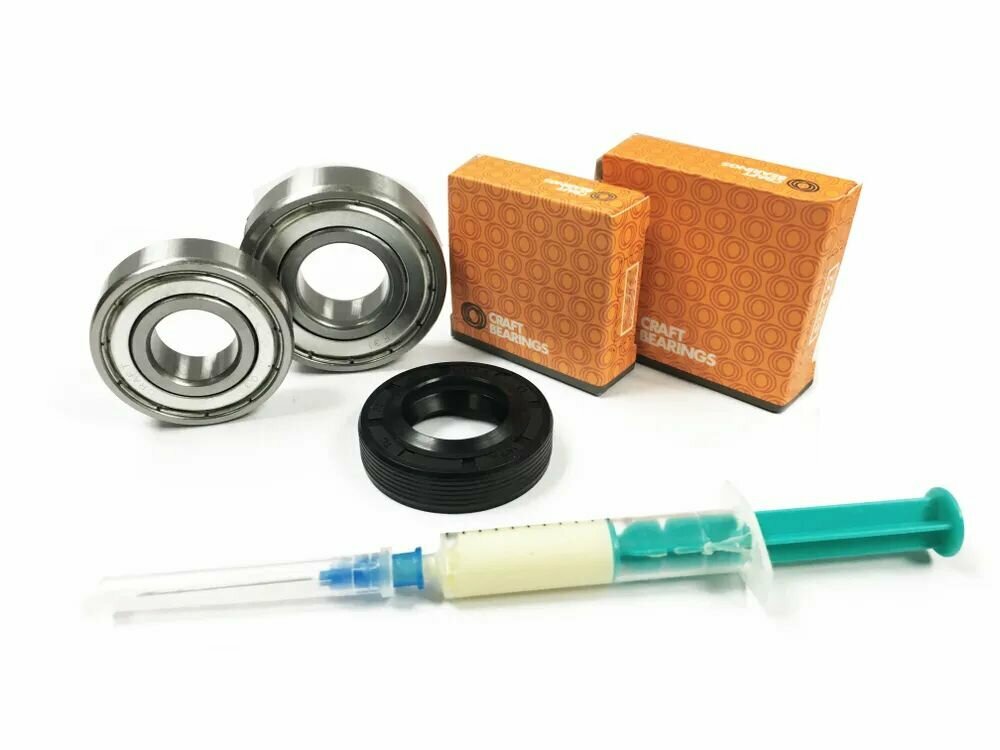 Ремкомплект бака стиральной машины (подшипники CRAFT BEARINGS 6202-ZZ, 6203-ZZ; сальник 22x40x8/11.5; смазка)