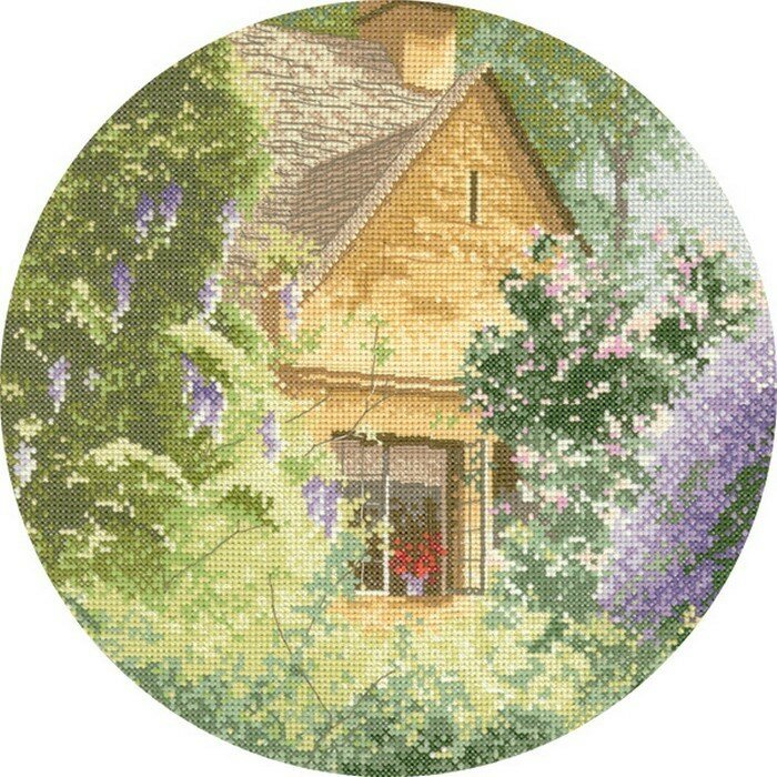 Схема для вышивания Heritage #JCWC313C Wisteria Cottage (Коттедж с глицинией)