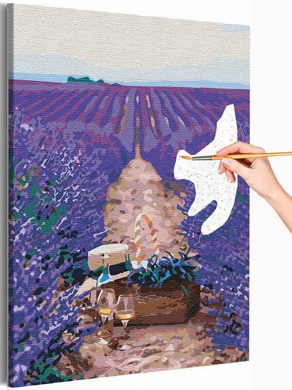 Романтическое свидание / Лаванда / Цветы Раскраска картина по номерам на холсте с неоновой краской 40х50