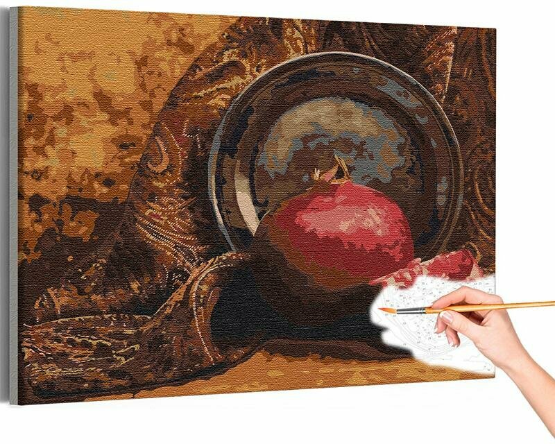 Спелый гранат / Натюрморт Раскраска картина по номерам на холсте 40х50