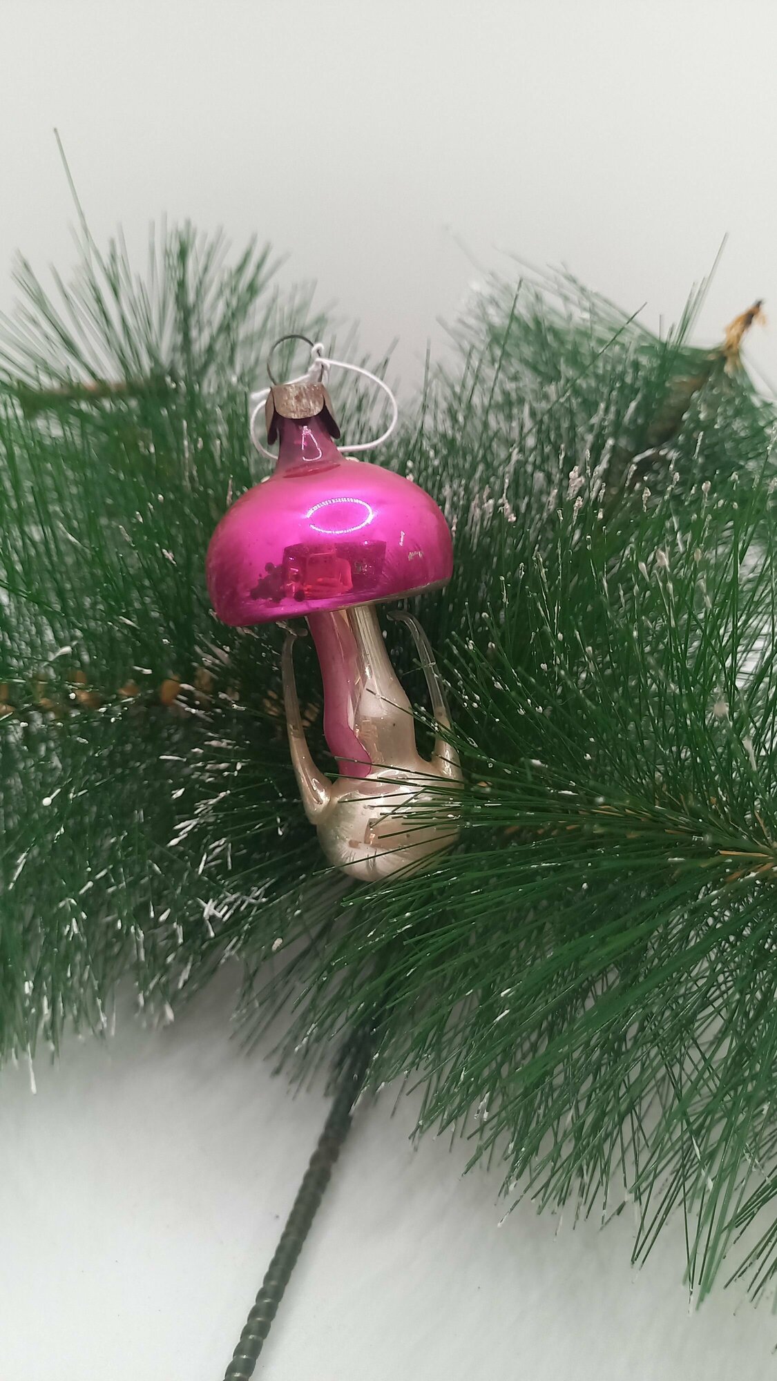 Винтажная советская подвесная ёлочная игрушка Фонарик, стекло, СССР украшения на елку