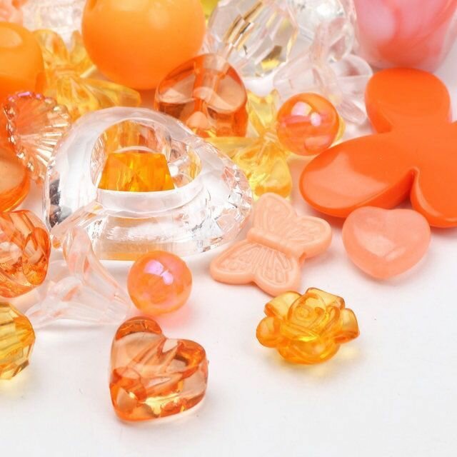 Бусины Фигурные акриловые разной формы для рукоделия плетение из браслетов и бус 140 шт