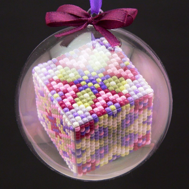 Набор алмазной вышивки Шар "Праздничный 8", диаметр 8 см, кол-во цветов 8