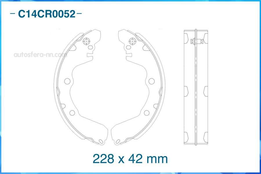 Тормозные колодки задние барабанные C14CR0052 CWORKS арт. C14CR0052