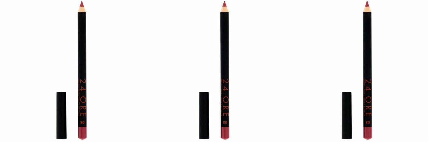 Deborah Milano Карандаш для губ стойкий 24 Ore Long Lasting Lip Pencil, тон 08 фуксия, 1.5 г, 3 шт