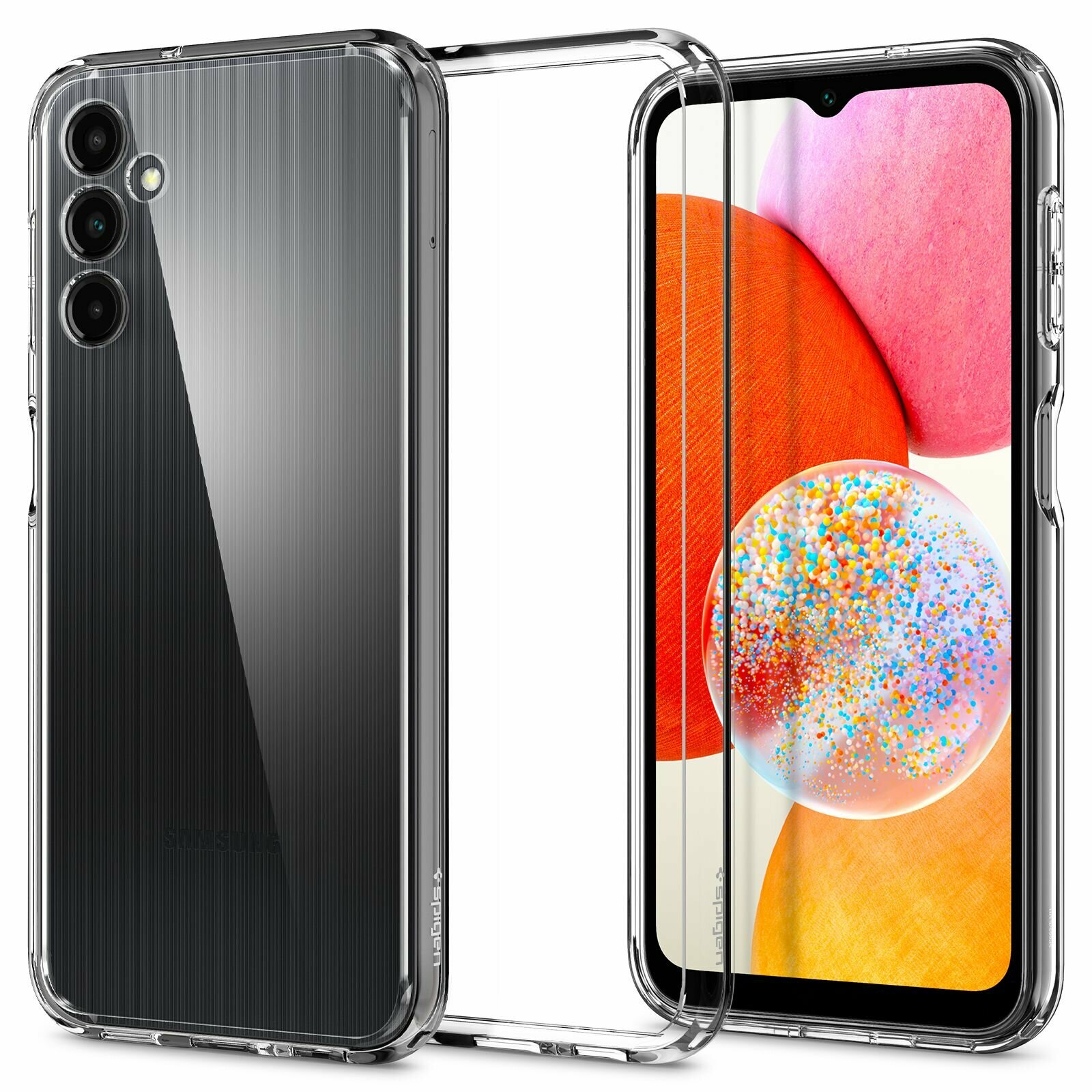 Чехол Spigen на Samsung Galaxy A14 (ACS05975) Ultra Hybrid / Спиген чехол для Галакси А14 накладка, противоударный, с защитой камеры, прозрачный