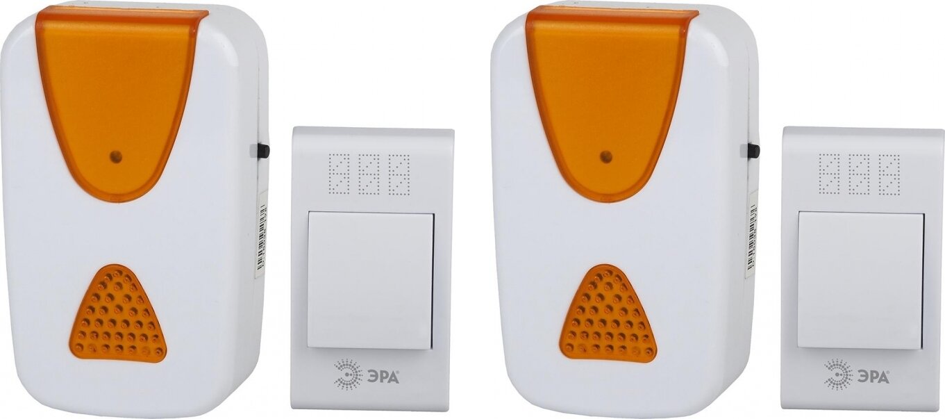 Звонок Эра A02 беспроводной аналоговый белый (комплект из 2 шт.)