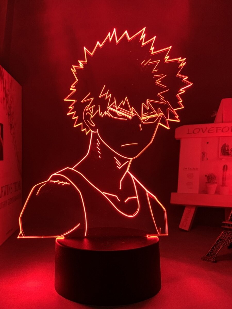 Ночник Аниме Моя Геройская Академия - Anime My Hero Academia. Подарок фанату аниме и манги — декор в комнату с любимыми персонажами, в стиле отаку и японской анимации.