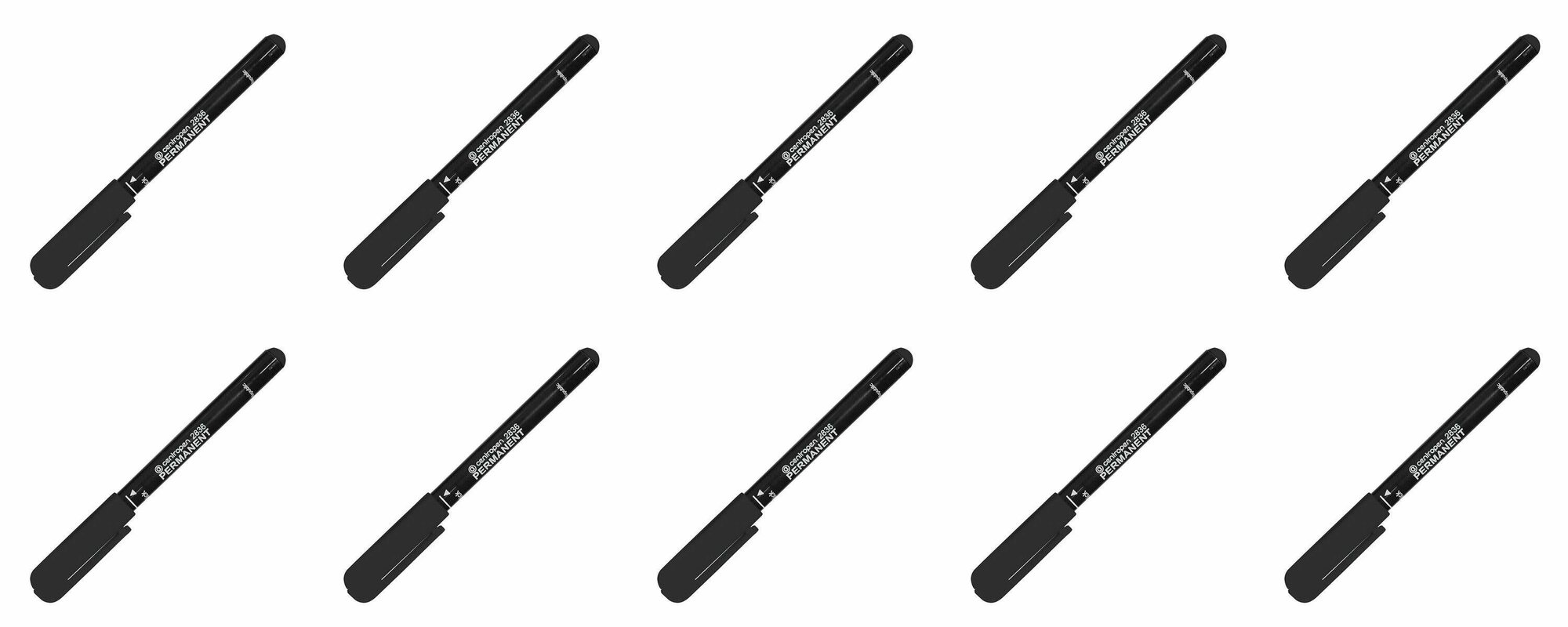 Centropen Маркер перманентный PERMANENT 2 мм, черный, круглый, 10 штук