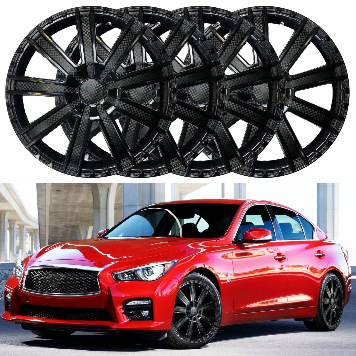 Колпаки на колеса 16 круиз черный глянец R16 Star 4 шт