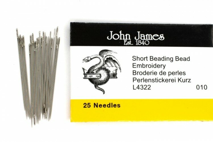 Иглы для бисера John James, размер 10, длина 32мм, 1034-002, 25шт