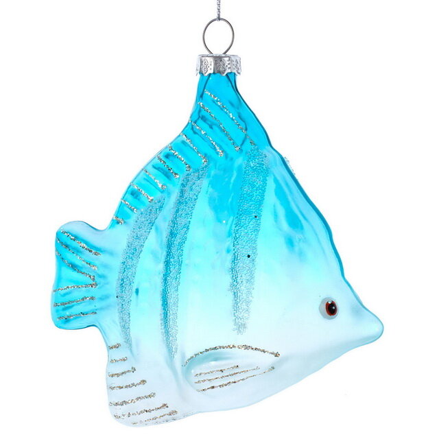 Стеклянная елочная игрушка Рыбка Моби 13 см, подвеска, Kurts Adler, D4370-2