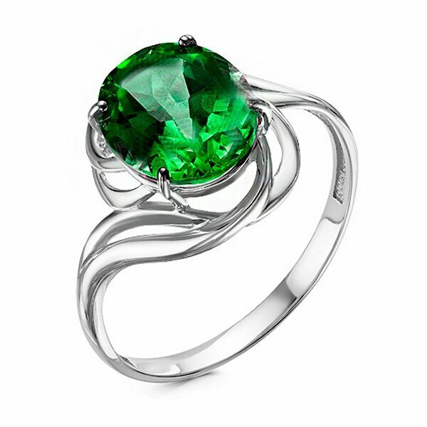 Кольцо тонкое, широкое JEWELIN, серебро, 925 проба, родирование, кристалл