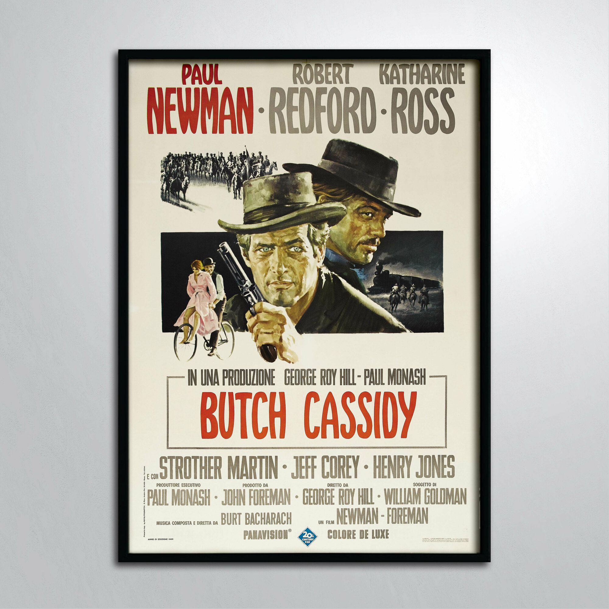 Постер без рамы/Винтажный Плакат/Буч Кэссиди и Сандэнс Кид (1969) Пол Ньюман Роберт Редфорд Светлый