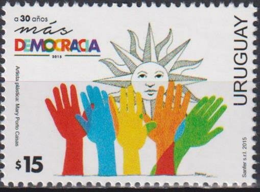 Почтовые марки Уругвай 2015г. "30 лет демократии" Политика MNH